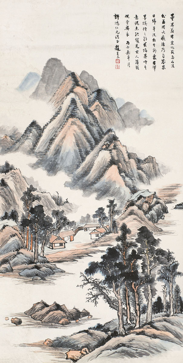 赵是旦 拟董思翁山水 北京文津阁 2017春季艺术品拍卖会 北京文津阁 拍品价格 图片 拍卖专场 拍卖会预展 拍卖会结果 卓克拍卖频道